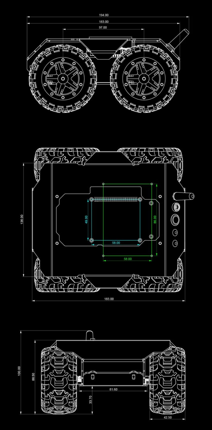 | WAVE ROVER Flexible And Expandable 4WD Mobile Robot Chassis